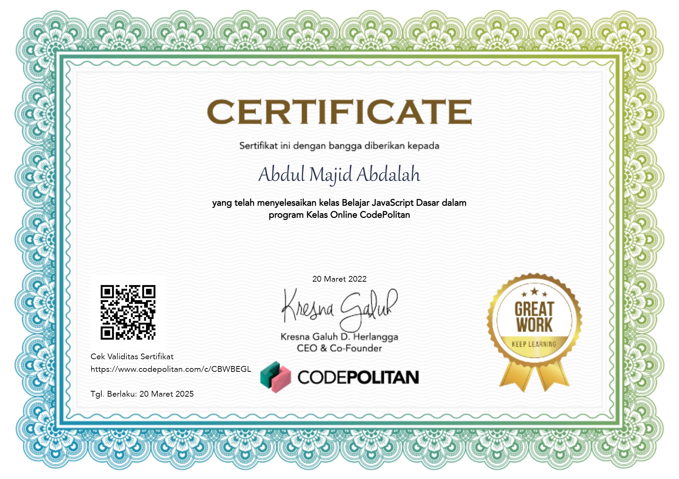 Portofolio | Abdu Majid Abdalah